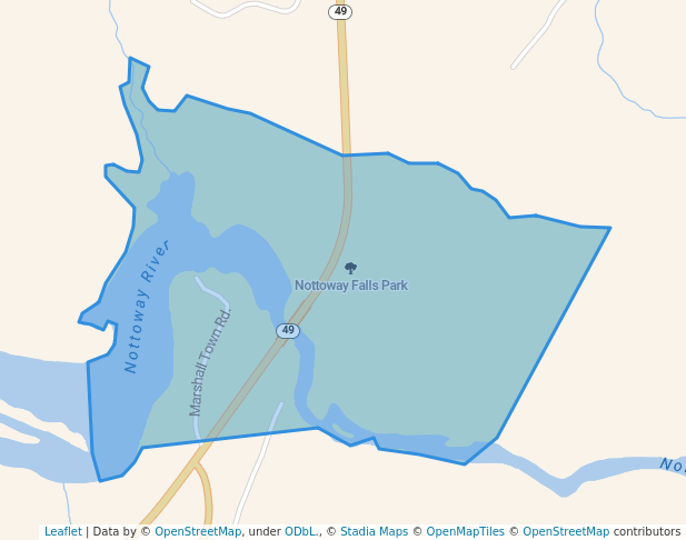 Nottoway Falls Park in Victoria | Map and Routes