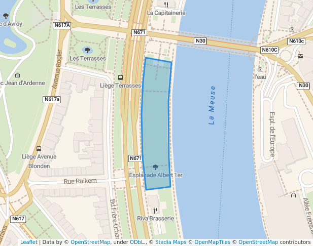 Esplanade Albert 1er in Liège | Map and Routes