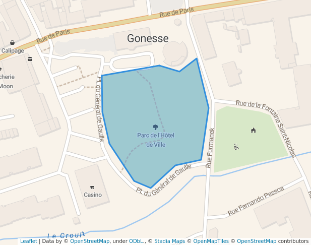 Parc de l'Hôtel de Ville in Gonesse | Map and Routes