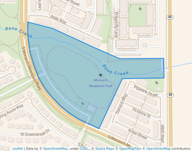 Monarch Meadows Park in Riverton | Map and Routes