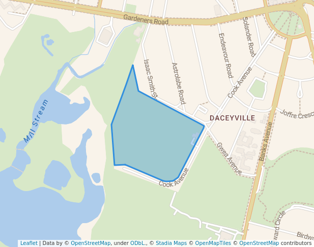 Astrolabe Park in Daceyville | Map and Routes