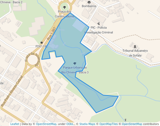 Parque Urbano do Rio Chiveve - Bacia 3 in Beira | Map and Routes