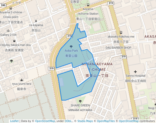 Aoyama Park in Minato City | Map and Routes