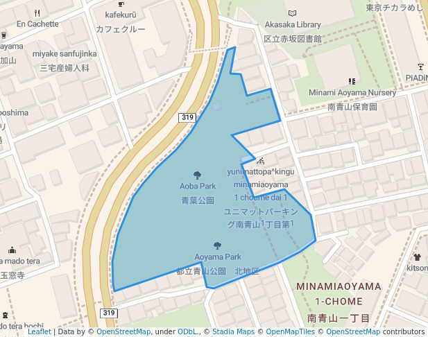 Aoba Park in Minato City | Map and Routes