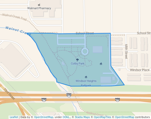 Colby Park in Windsor Heights | Map and Routes