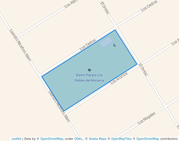 Barrio Parque Los Robles del Monarca in La Lonja | Map and Routes