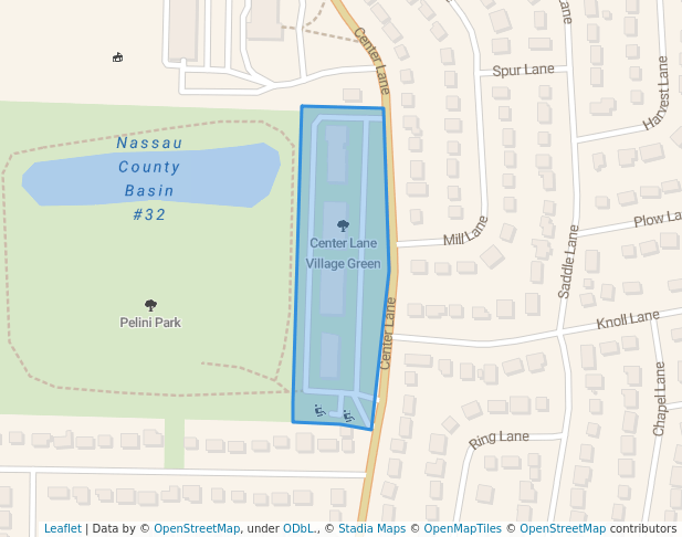 Center Lane Village Green in Levittown | Map and Routes