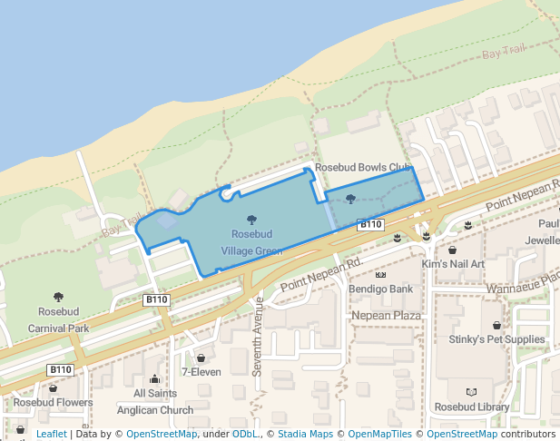 Rosebud Village Green in Rosebud | Map and Routes