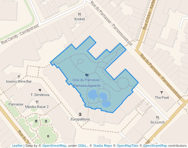 Clos du Parnasse - Parnassusgaarde in Elsene | Map and Routes