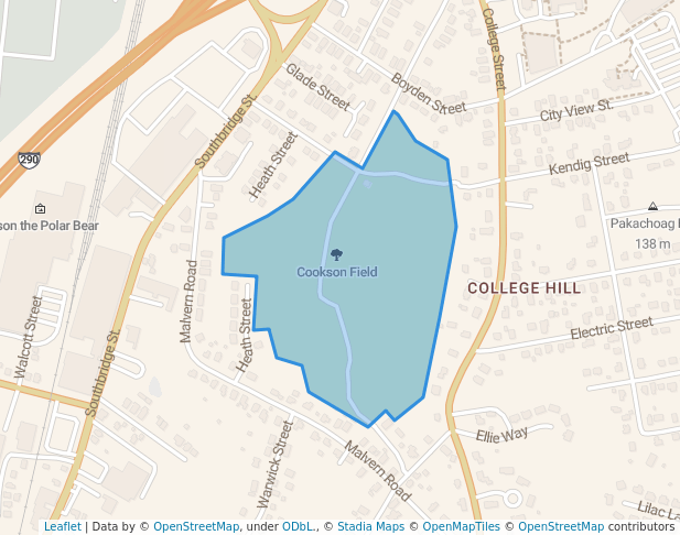 Cookson Field in Worcester | Map and Routes