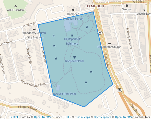 Roosevelt Park in Baltimore | Map and Routes