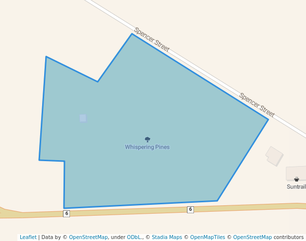 Whispering Pines in Hepworth | Map and Routes