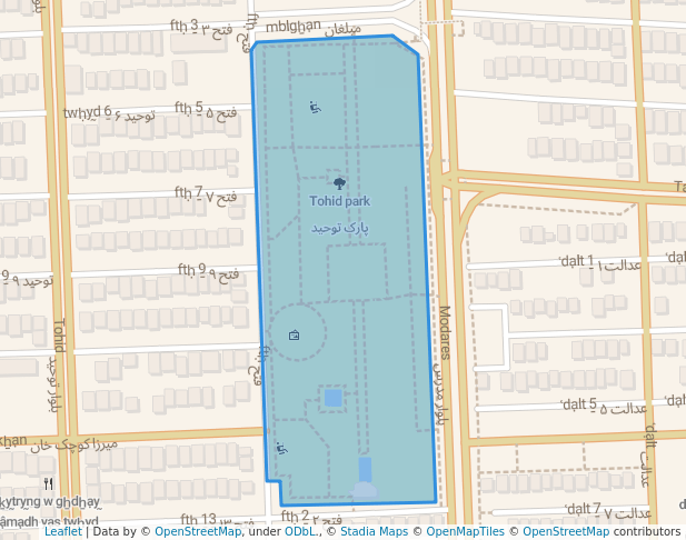 Tohid park in Birjand | Map and Routes