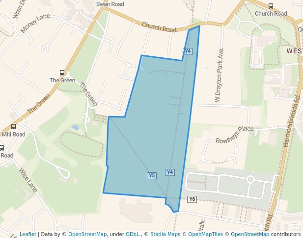 The Closes Recreation Ground in West Drayton | Map and Routes