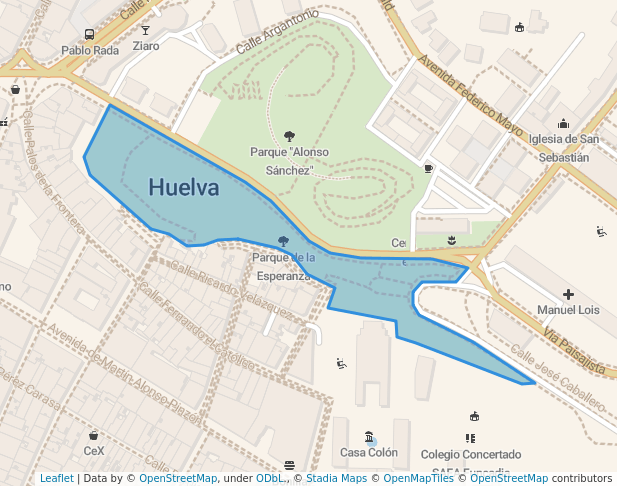 Parque de la Esperanza in Huelva | Map and Routes