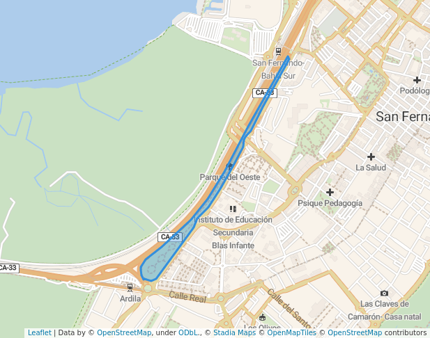 Parque del Oeste in San Fernando | Map and Routes