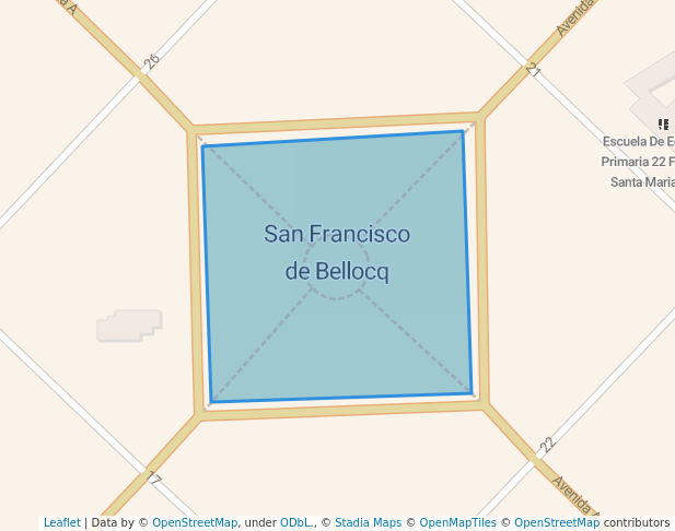Plaza Armada Argentina in San Francisco de Bellocq | Map and Routes