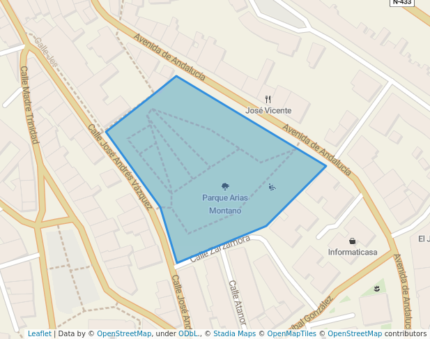 Parque Arias Montano in Aracena | Map and Routes