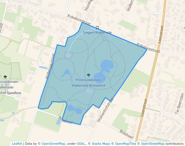 Provinciedomein Wallemote-Wolvenhof in Izegem | Map and Routes
