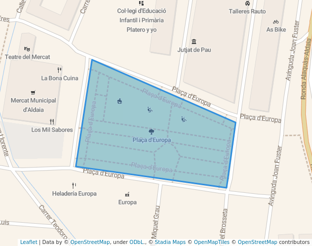 Plaça d'Europa in Aldaia | Map and Routes