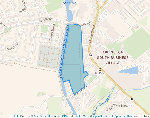 Jubilee Playing Fields in Adlington | Map and Routes