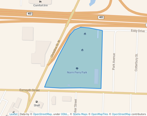 Norm Perry Park in Sarnia | Map and Routes