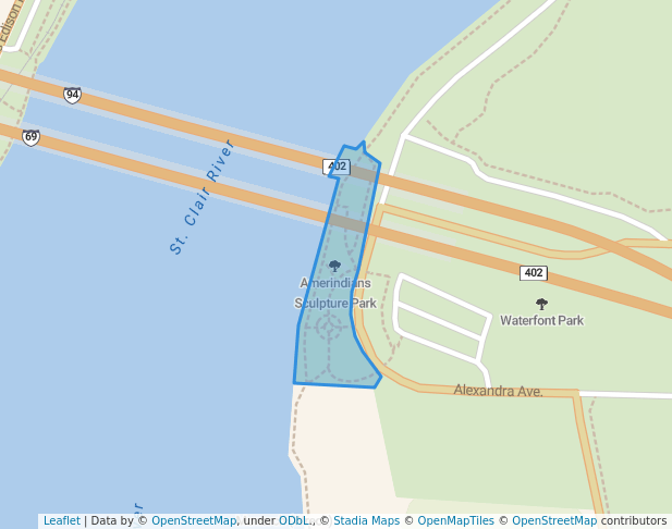 Amerindians Sculpture Park in Point Edward | Map and Routes