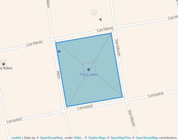 Plaza Lainez in Coronel Suarez | Map and Routes