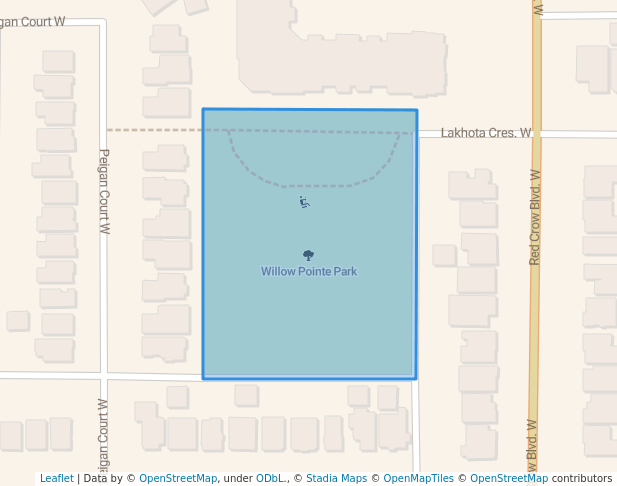 Willow Pointe Park in Lethbridge | Map and Routes