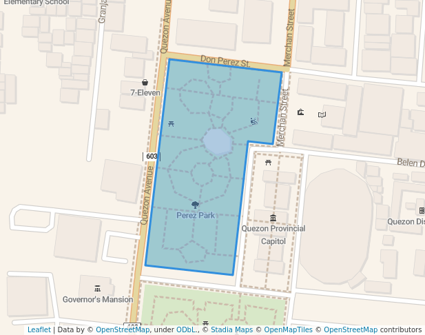 Perez Park in Lucena | Map and Routes