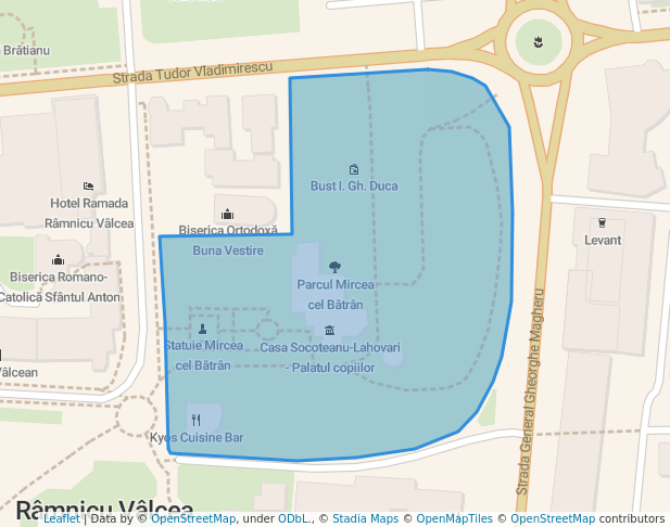 Parcul Mircea cel Bătrân in Râmnicu Vâlcea | Map and Routes