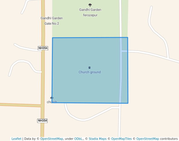 Church ground in Firozpur | Map and Routes