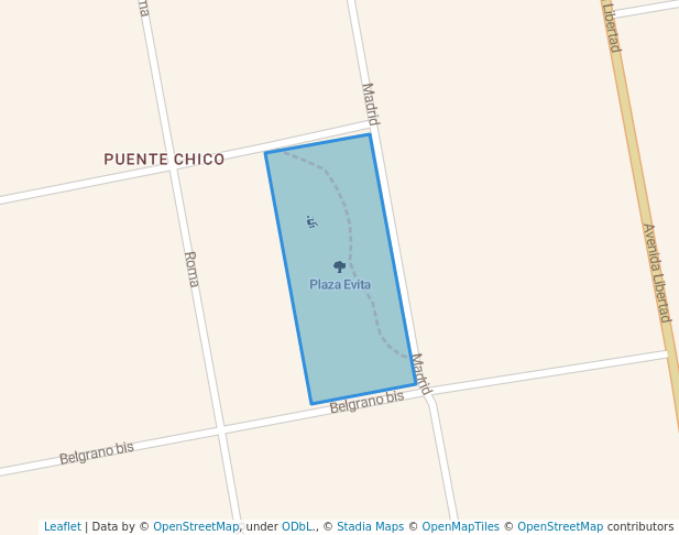 Plaza Evita in Coronel Suarez | Map and Routes