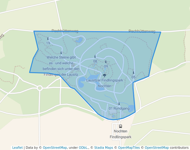 Lausitzer Findlingspark Nochten in Boxberg/Oberlausitz | Map and Routes