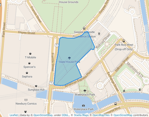 State House Park in Providence | Map and Routes