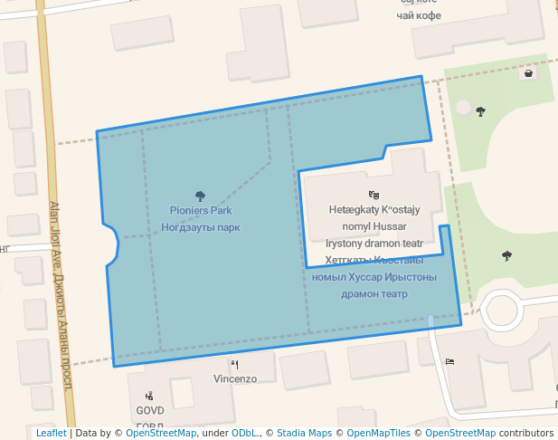 Pioniers Park in Tskhinvali | Map and Routes