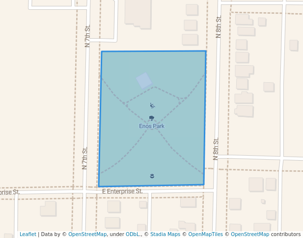 Enos Park in Springfield | Map and Routes