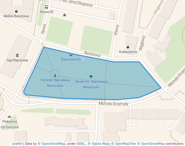Skwer im. Stanisława Moniuszki in Racibórz | Map and Routes