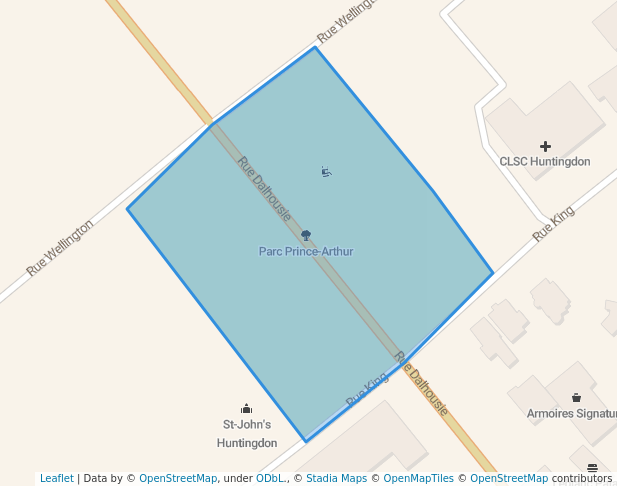 Parc Prince-Arthur in Huntingdon | Map and Routes