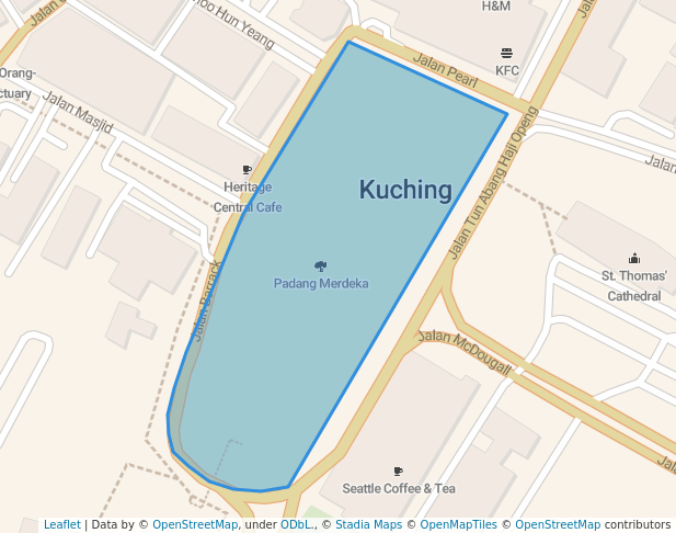 Padang Merdeka in Kuching | Map and Routes