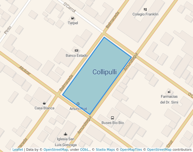 Plaza de Armas de Collipulli in Collipulli | Map and Routes