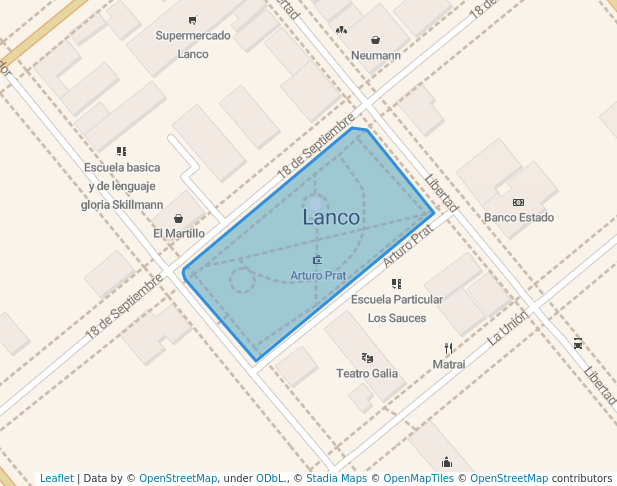 Plaza de Lanco in Lanco | Map and Routes