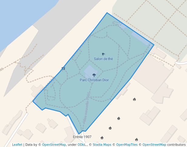 Parc Christian Dior in Granville | Map and Routes