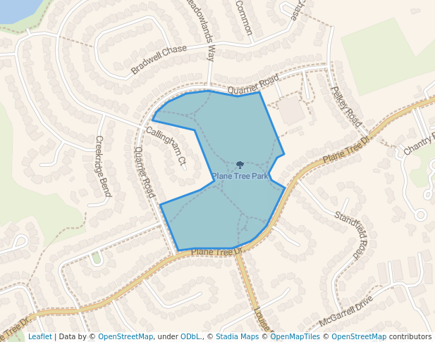 Plane Tree Park in London | Map and Routes
