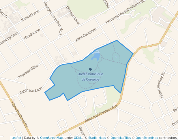 Curepipe Botanic Gardens in Curepipe | Map and Routes