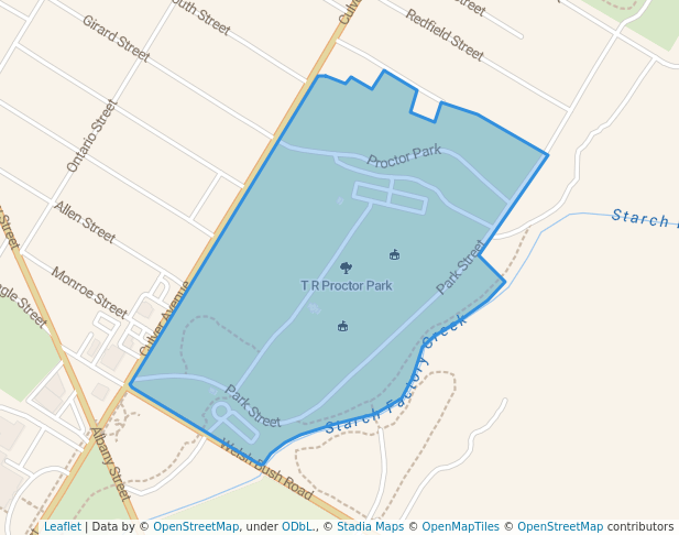 T R Proctor Park in Utica | Map and Routes