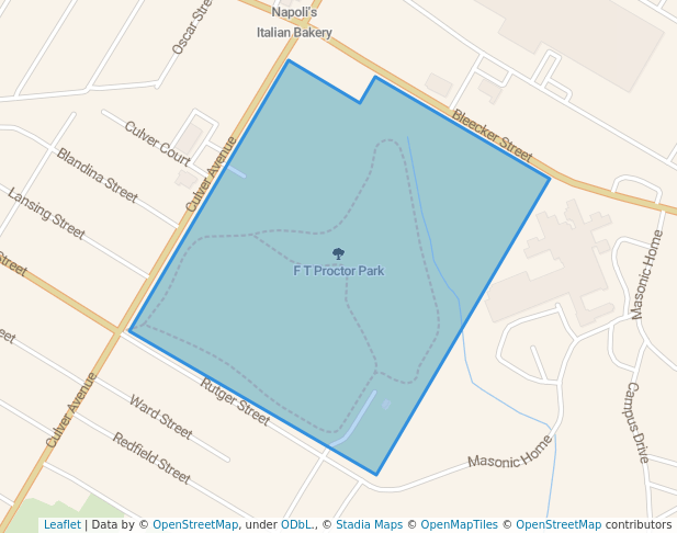 F T Proctor Park in Utica | Map and Routes