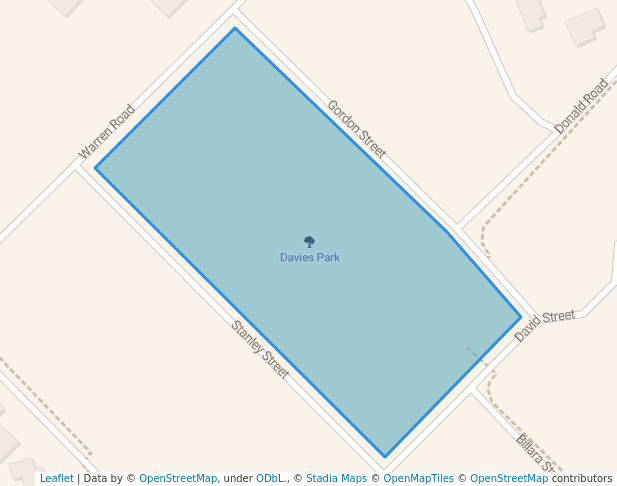 Davies Park in Maida Vale | Map and Routes