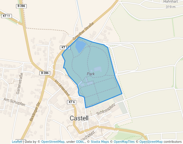 Schlosspark in Castell | Map and Routes