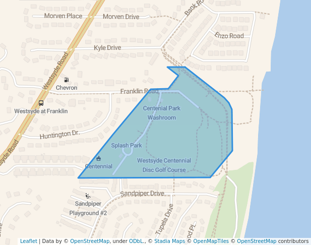 Westsyde Centennial Park in Kamloops | Map and Routes